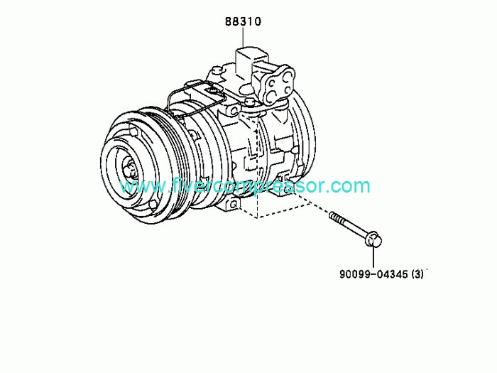 TOYOTA COROLLA ZZE12- 2002-2008 Compressor Air Conditioning 88310-02220 ...